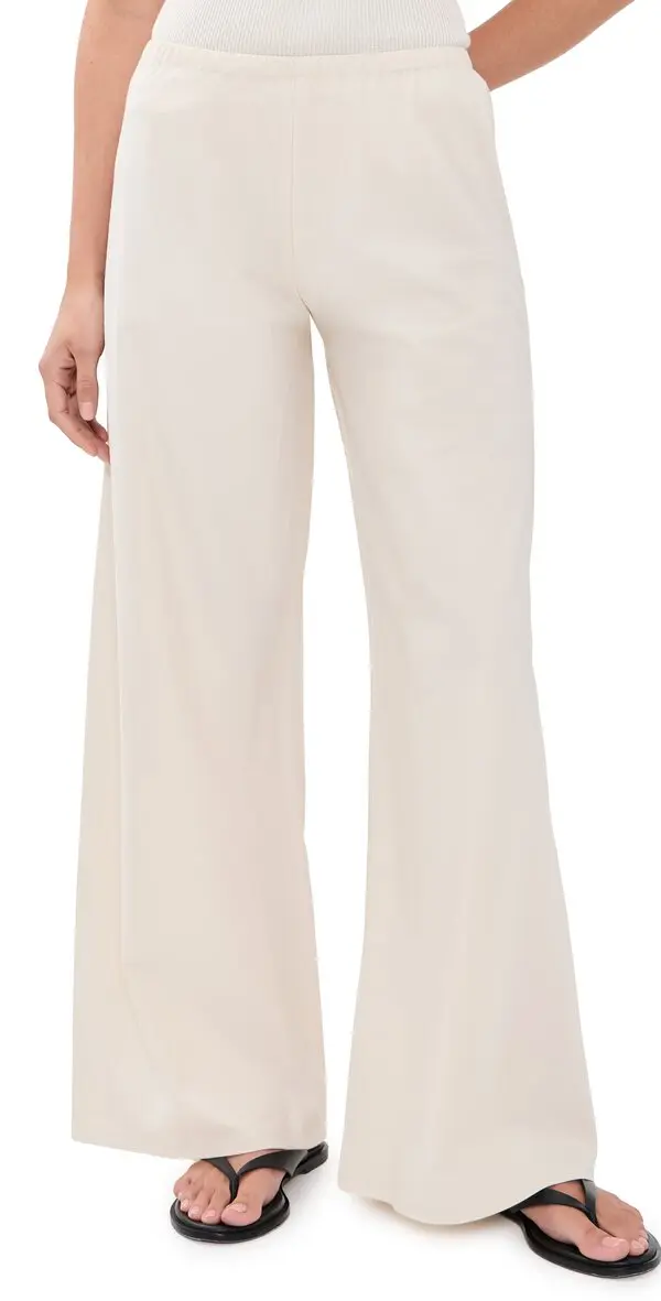 LA LIGNE Colby Poplin Wide Leg Pants - Bone