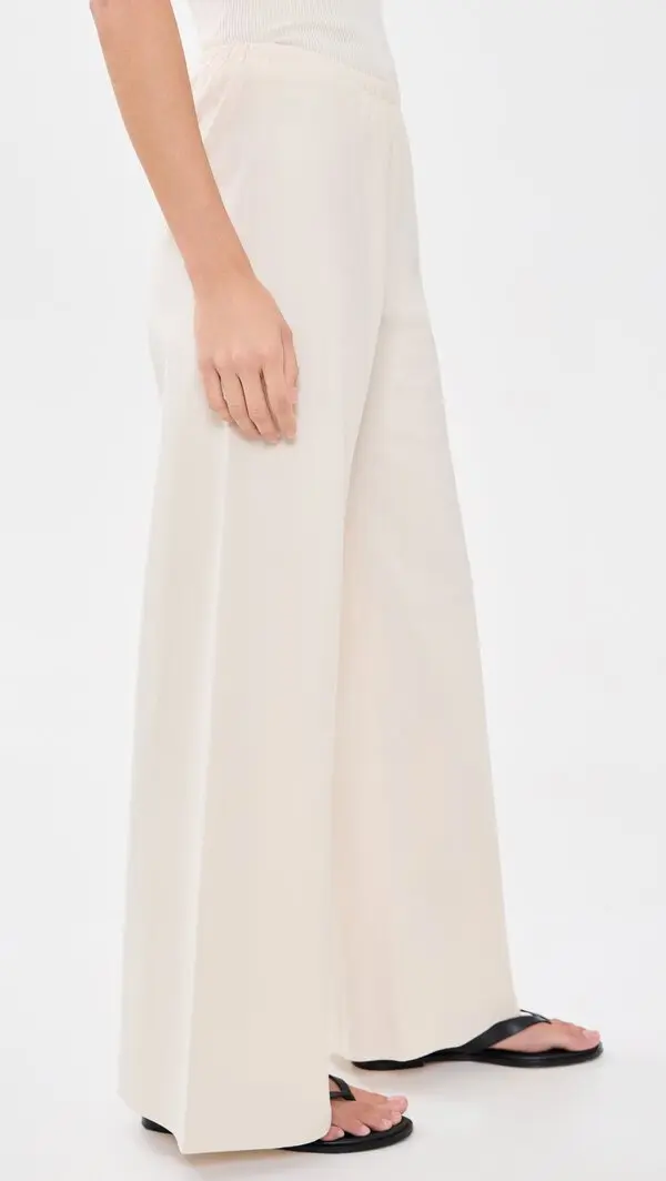 LA LIGNE Colby Poplin Wide Leg Pants - Bone