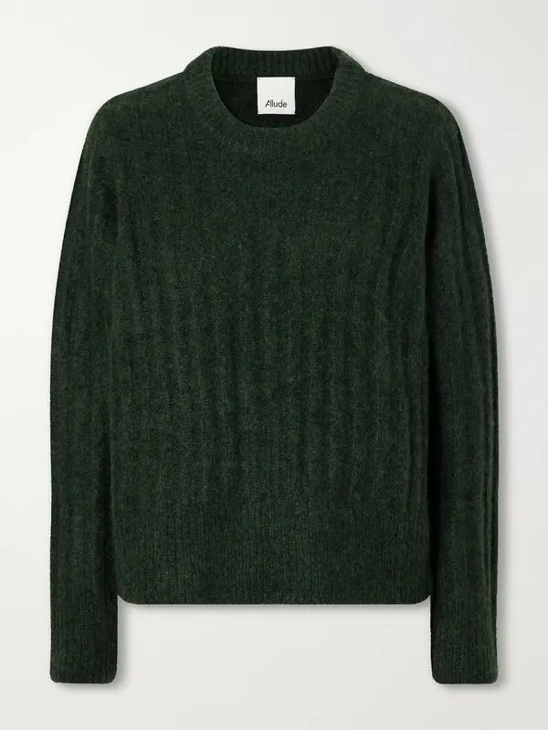 ALLUDE Cashmere And Silk-blend Sweater - Green