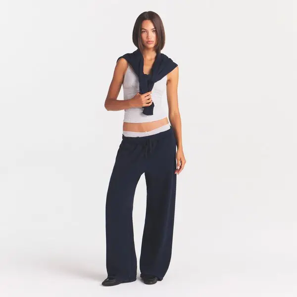 SKIMS Cotton Fleece Oversized Straight Leg Pants