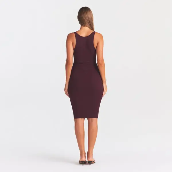 SKIMS Tank Midi Dress | Red | | Cotton Rib