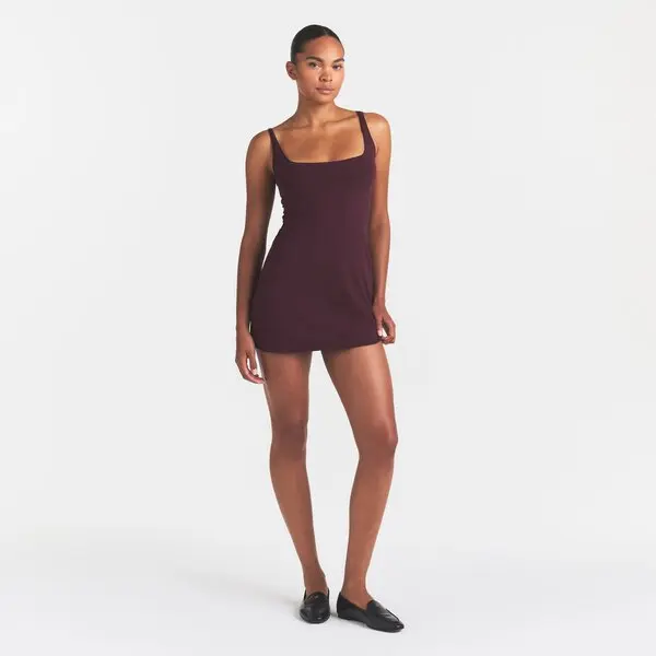 SKIMS Mini Dress | Red | | Cotton Jersey - Currant