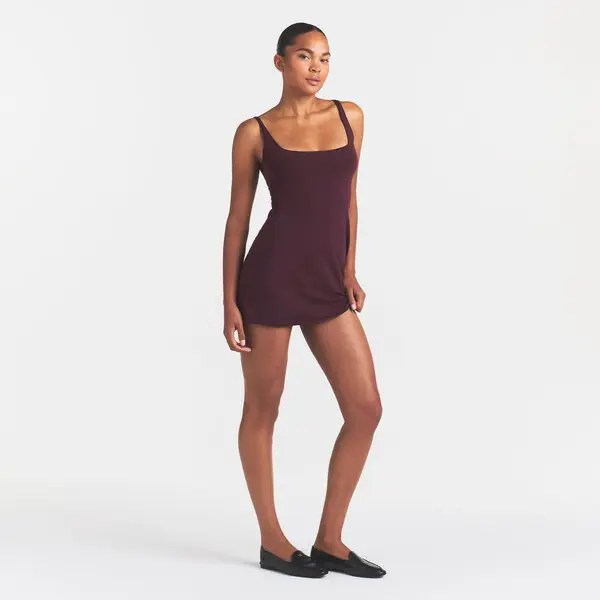 SKIMS Mini Dress | Red | | Cotton Jersey - Currant