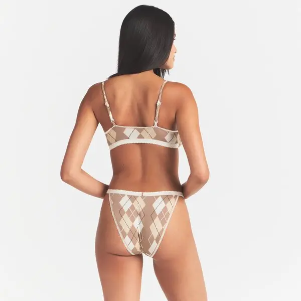 SKIMS Logo Picot String Bikini | Light Neutral | | Lightweight Cotton