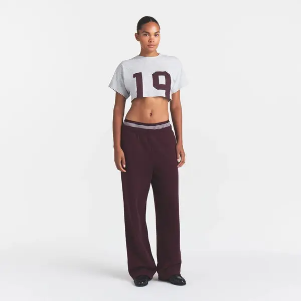 SKIMS Super Cropped T Shirt | Red | | Worn In Jersey