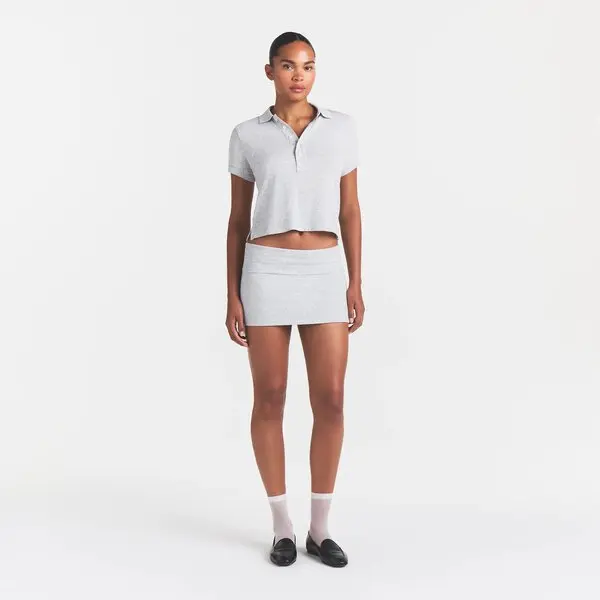 SKIMS Polo | Worn In Jersey - Light Heather Grey