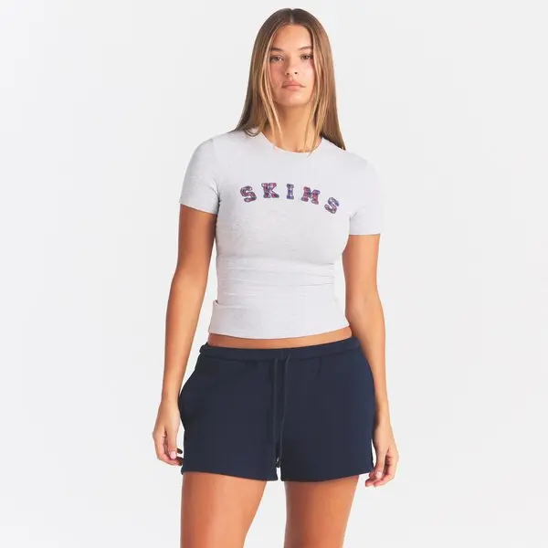 SKIMS Classic Short | Blue | | Cotton Fleece