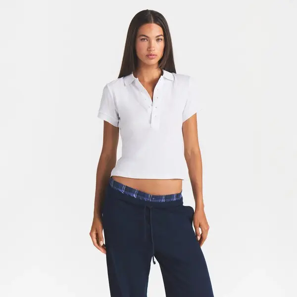 SKIMS Polo | White | | Worn In Jersey - Snow