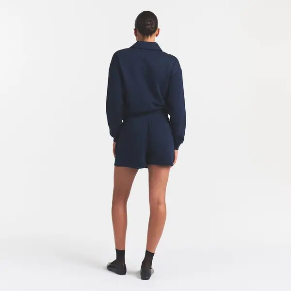 SKIMS Cotton Fleece Double Waistband Short - Navy