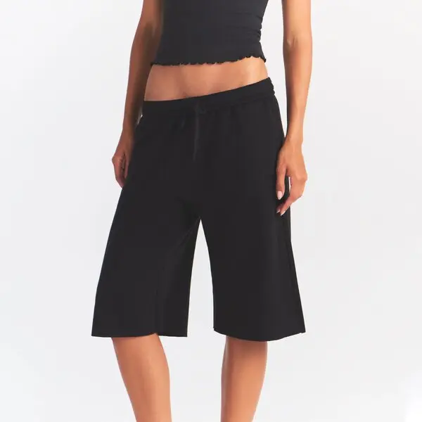 SKIMS Long Short | Black | | Cotton Fleece - Onyx