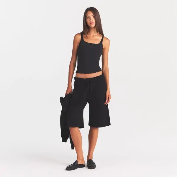 SKIMS Long Short | Black | | Cotton Fleece