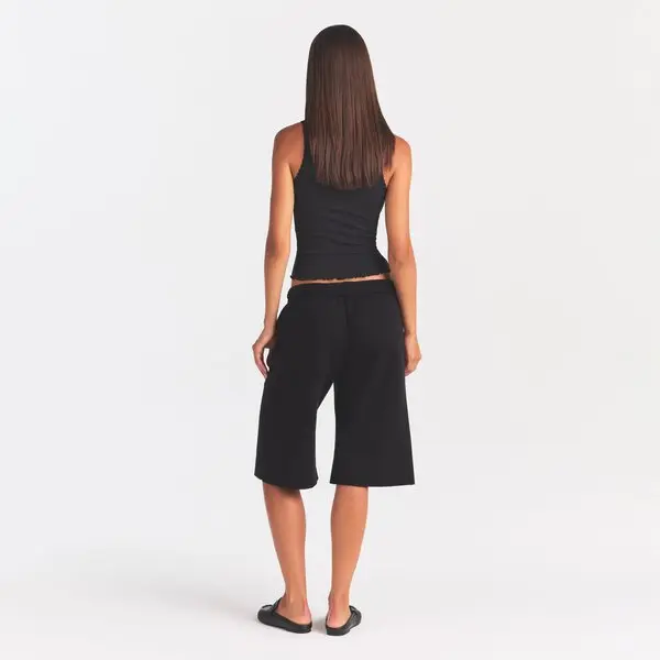 SKIMS Long Short | Black | | Cotton Fleece