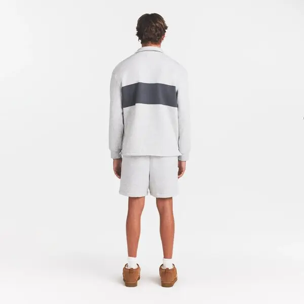 SKIMS Rugby Polo | Grey | | Fleece Lounge - Light Heather Grey