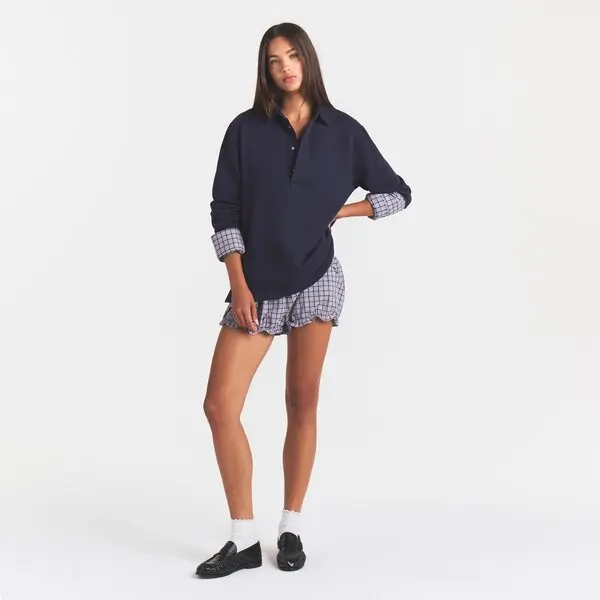 SKIMS Oversized Boyfriend Fleece Polo