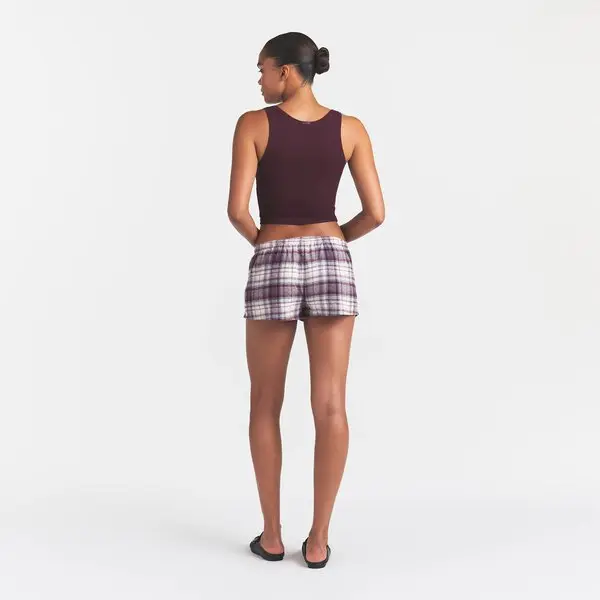 SKIMS Flannel Sleep Cheeky Boxer | Light Neutral