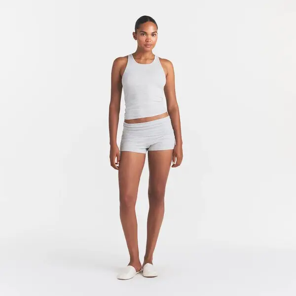 SKIMS Ribbed Scoop Neck Tank - Light Heather Grey