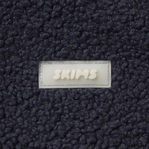 SKIMS Boxy Zip-up Faux Shearling Jacket - Navy