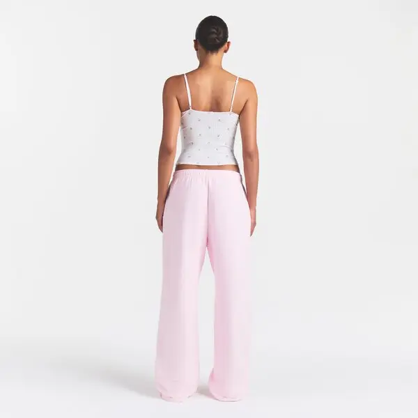 SKIMS Cotton Fleece Oversized Straight Leg Pants - Cherry Blossom
