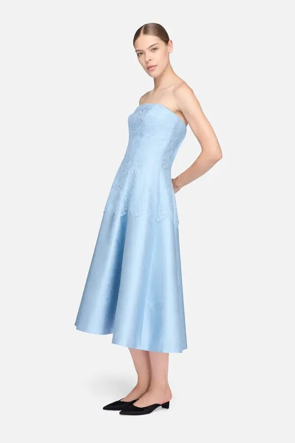 EMILIA WICKSTEAD Meja Dress In Icy Embossed Cloque