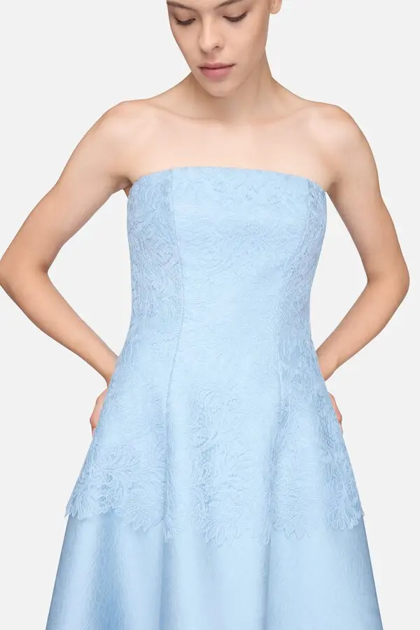EMILIA WICKSTEAD Meja Dress In Icy Embossed Cloque