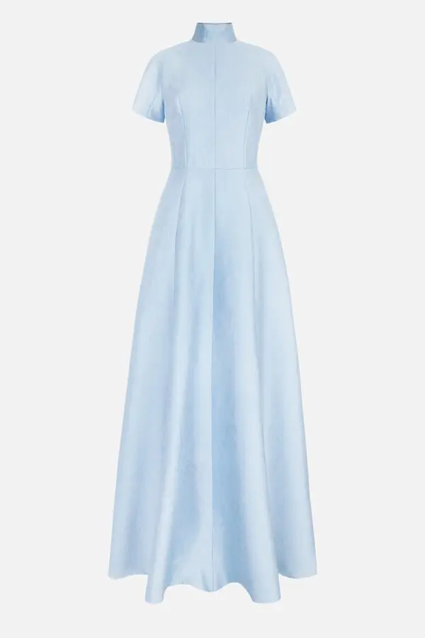 EMILIA WICKSTEAD Icy Embossed Cloque Gown - Blue