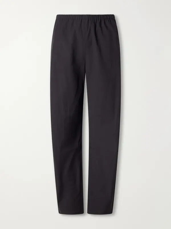 LA LIGNE Colby Cotton-poplin Wide-leg Pants - Black