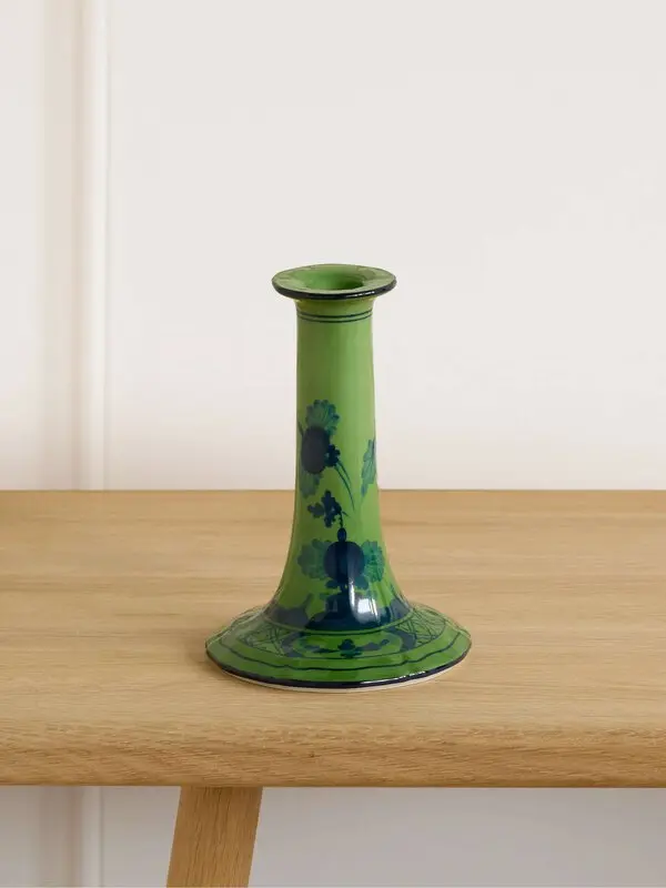 GINORI 1735 Oriente Italiano Iris Porcelain Candle Holder