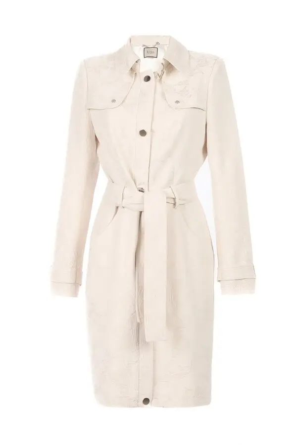LUNA FASHION HOUSE Jacquard Trench Coat