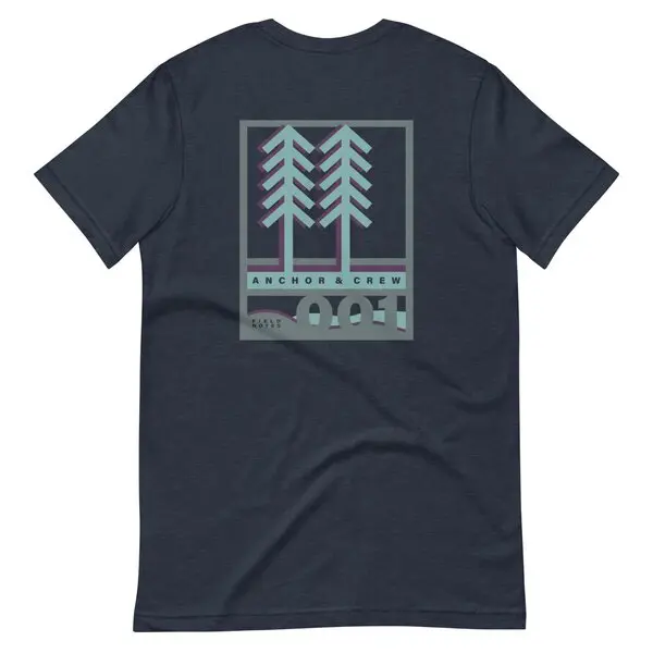 ANCHOR & CREW Navy One Field Notes Organic Cotton T-shirt - Blue