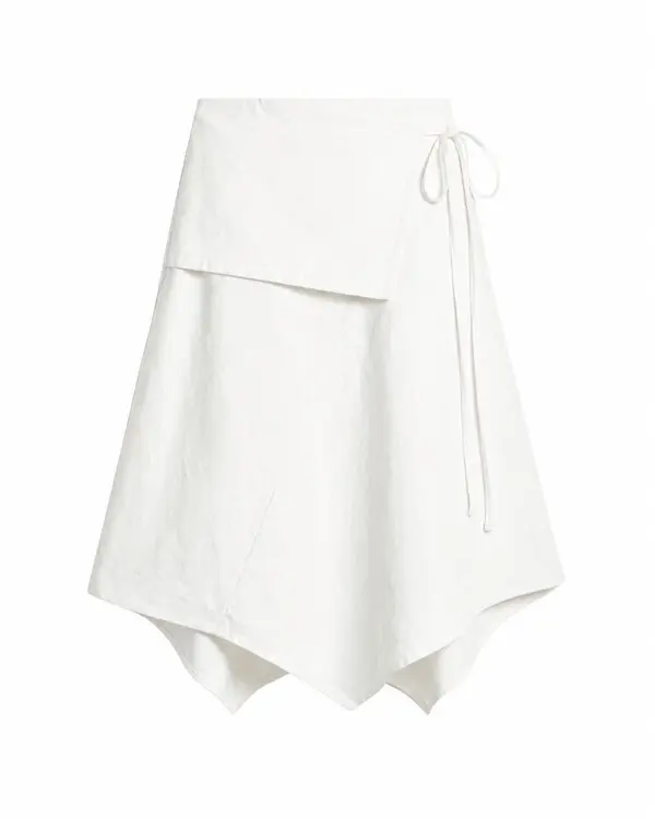 THINKING MU Benita Midi Skirt With Overlay
