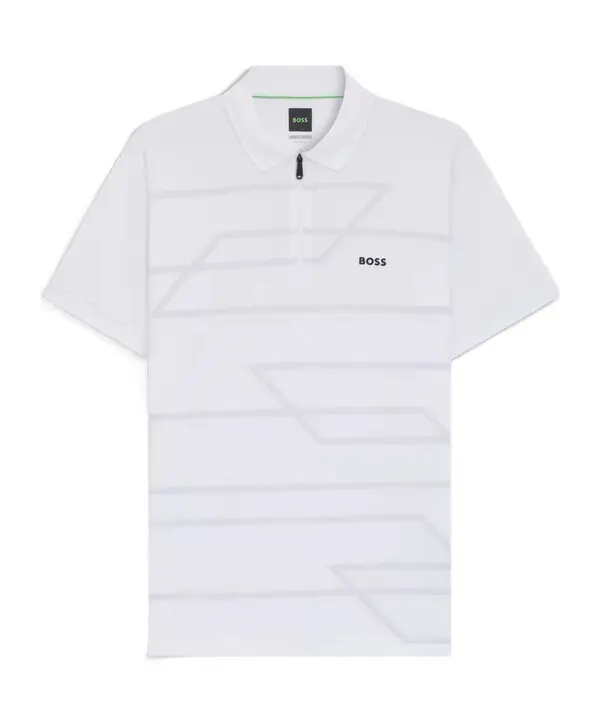 Hugo Boss Slim-fit Polo Shirt In Cotton With Printed Pattern