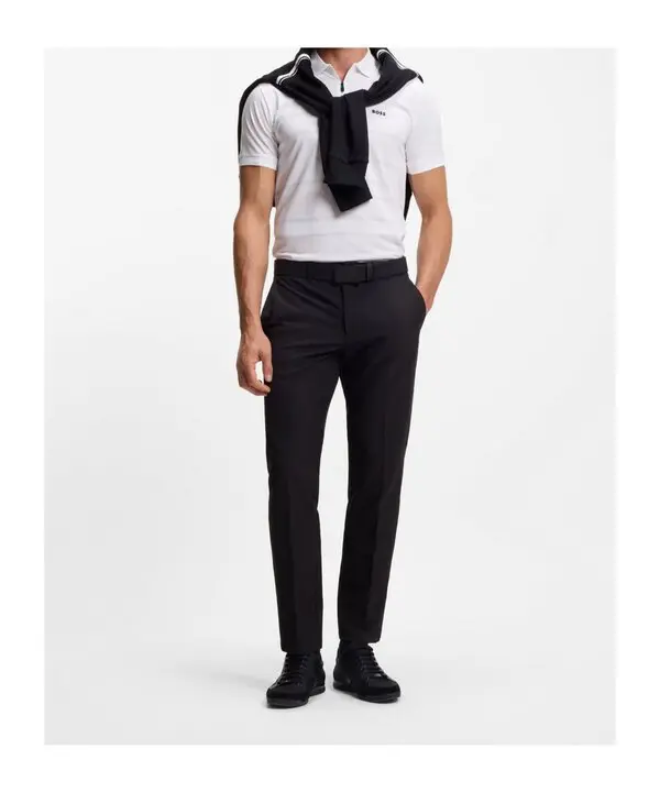 Hugo Boss Slim-fit Polo Shirt In Cotton With Printed Pattern