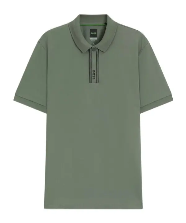 Hugo Boss Paddy Polo Shirt With Striped Placket And Logo