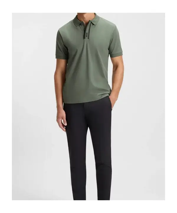 Hugo Boss Paddy Polo Shirt With Striped Placket And Logo