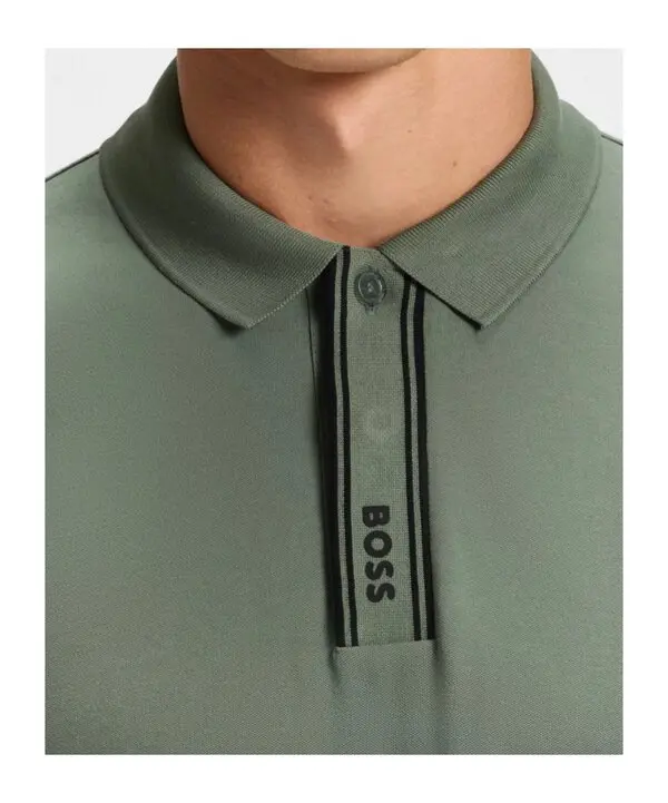 Hugo Boss Paddy Polo Shirt With Striped Placket And Logo