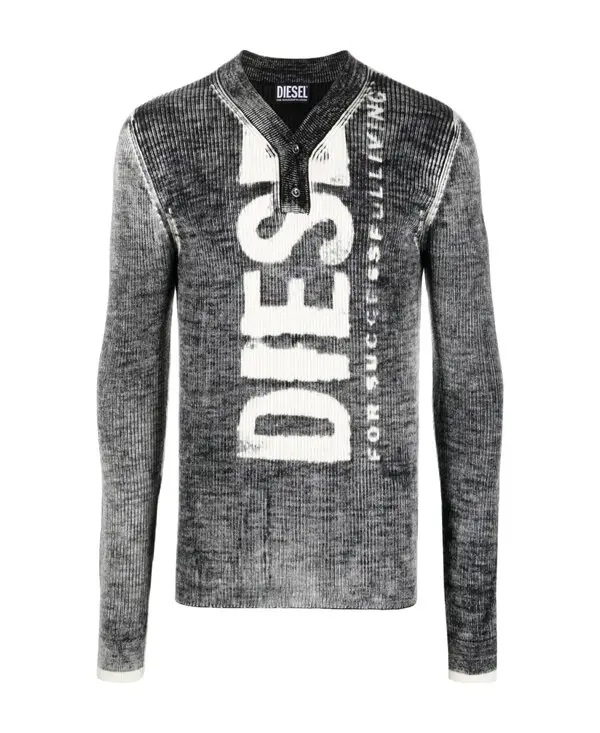 DIESEL® Logo-print Ribbed T-shirt