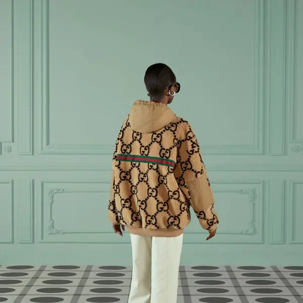 Gucci Maxi Gg Fleece Jacket