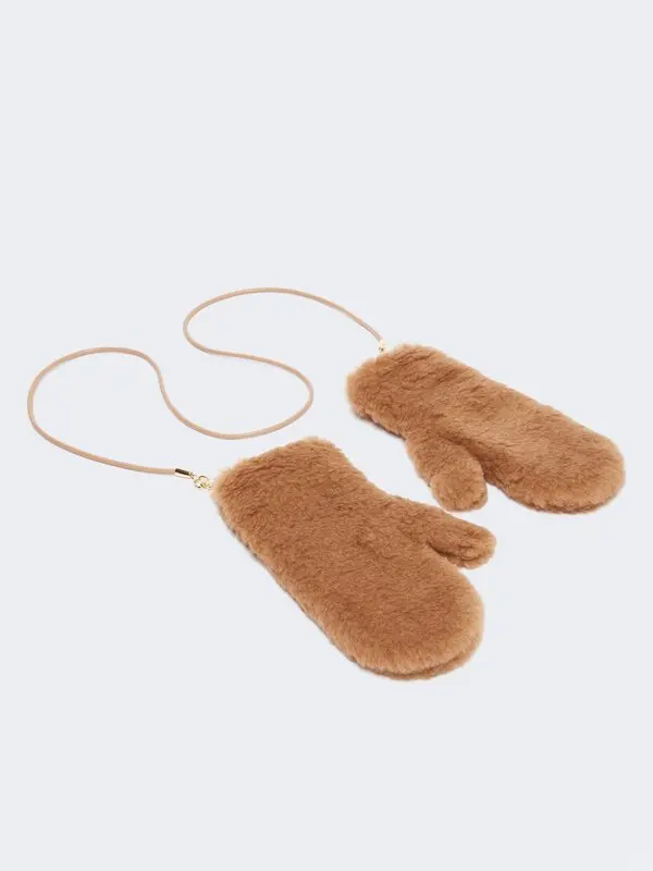 Max Mara Teddy Fabric Mittens