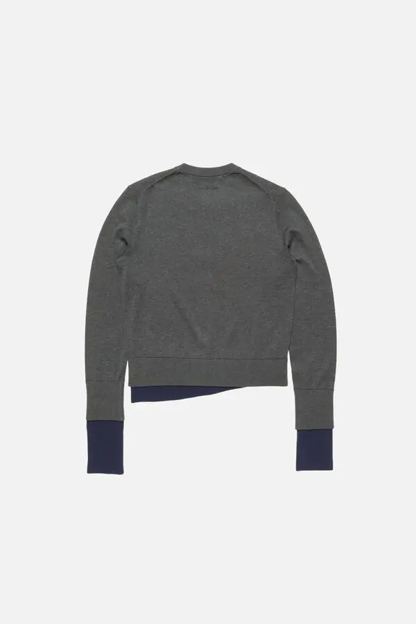 Acne Studios Argyle Intarsia Layered Cardigan - Dark Grey/multicolour
