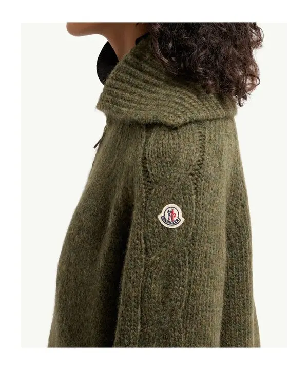Moncler Alpaca Blend Zip Cardigan - Dark Green