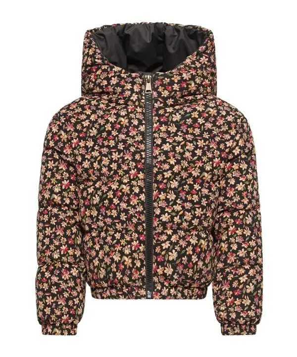 Moncler Nirea Floral Print Down Jacket - Black