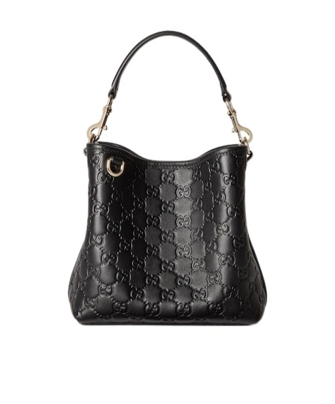 Gucci Gg Emblem Small Bucket Bag - Black