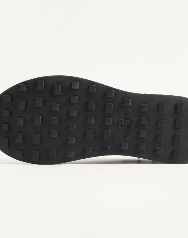 Valentino Garavani Studded Butterfly Embroidered Split Leather And Nylon Sneakers