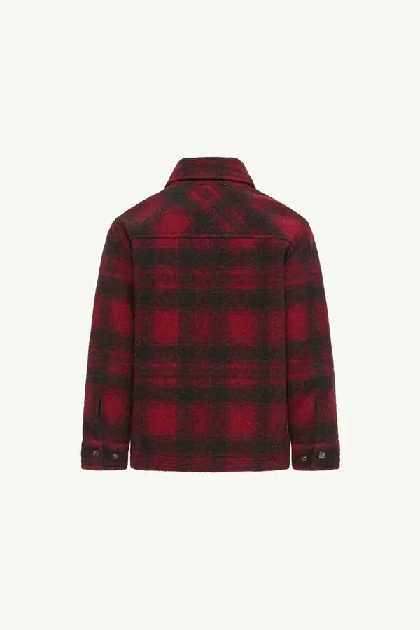 Moncler Check Wool Blend Shirt Jacket