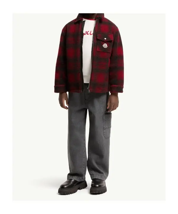 Moncler Check Wool Blend Shirt Jacket