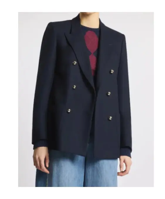 FAY Double-breasted Jacket In Mélange Flannel
