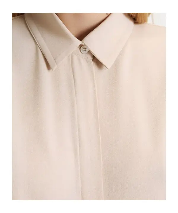 Marella Long Sleeve Button-down Shirt With Embellished Collar - Pink