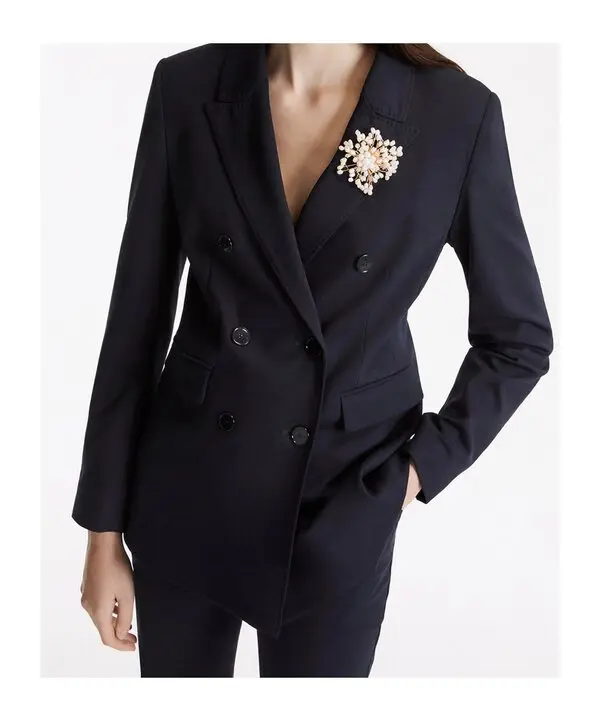Marella Double-breasted Blazer With Notched Lapel