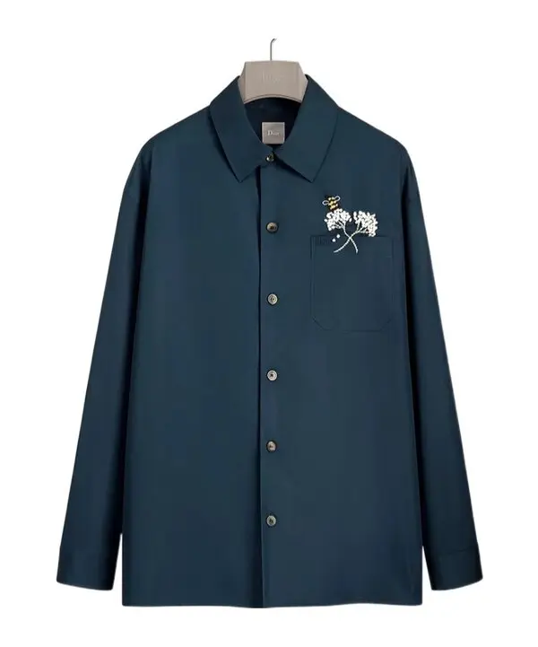 Dior Shirt With Flower Bee Embroidery