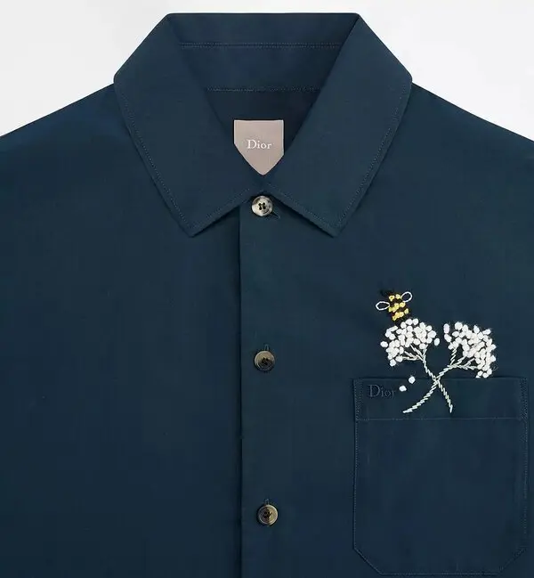 Dior Shirt With Flower Bee Embroidery